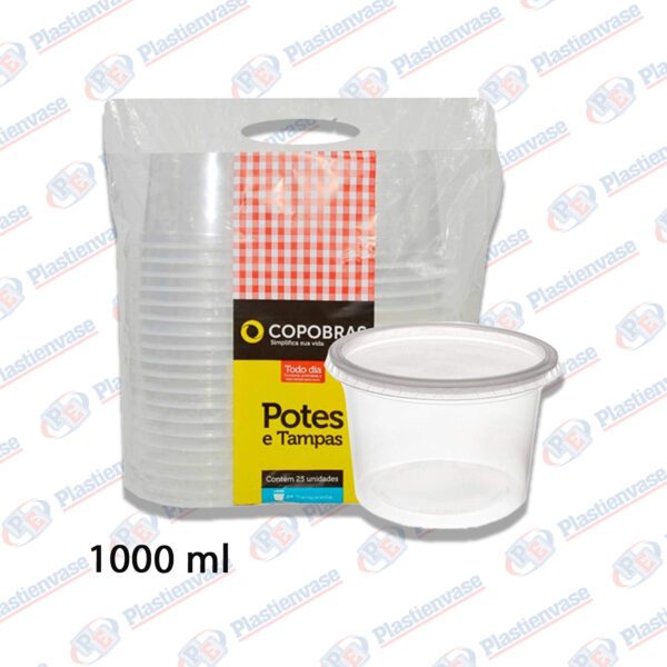 POTE COPOBRAS C/TAPA 1000 ML - Plastienvase