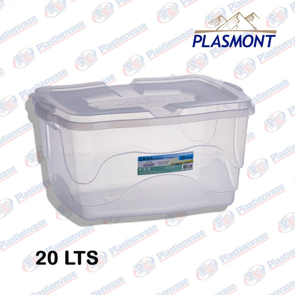 CAJA ORGANIZADORA TRANSPARENTE 20LT PLASMONT 0325 - Plastienvase