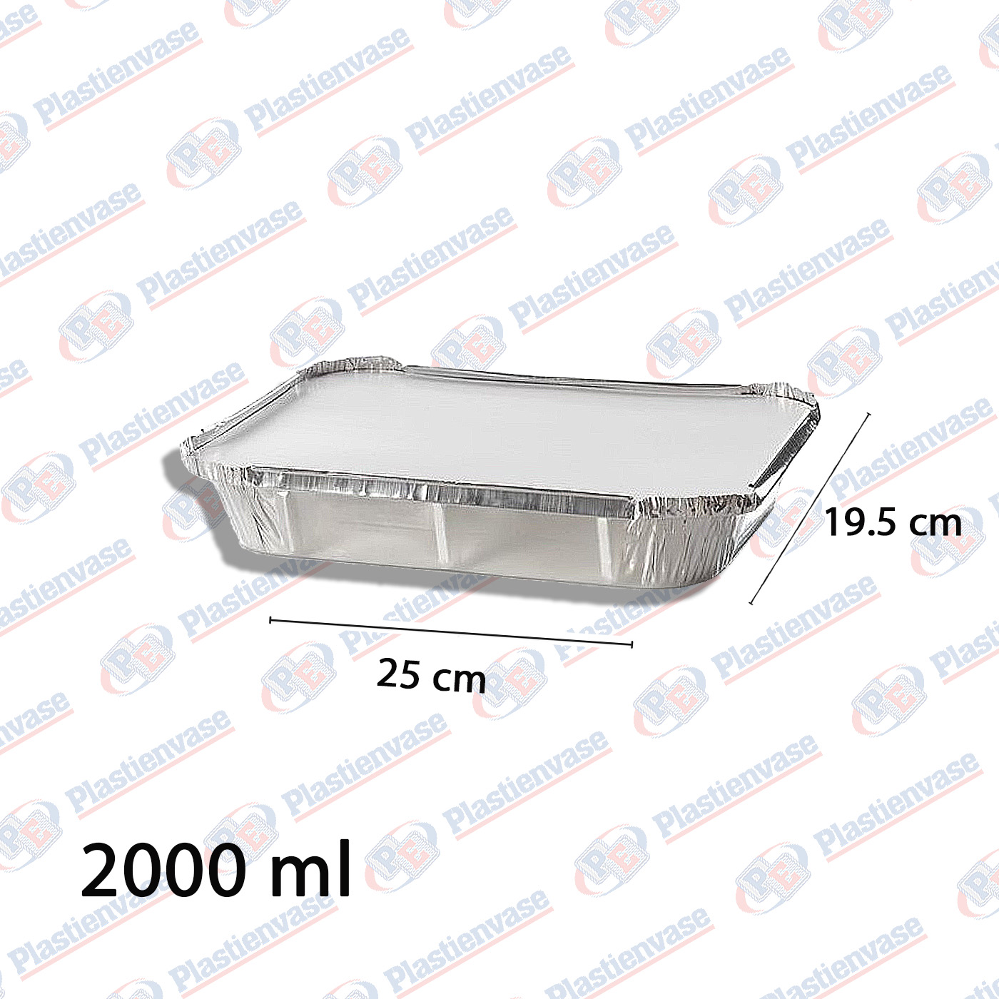 BANDEJA ALUMINIO HORNAL 2000 ML - Plastienvase