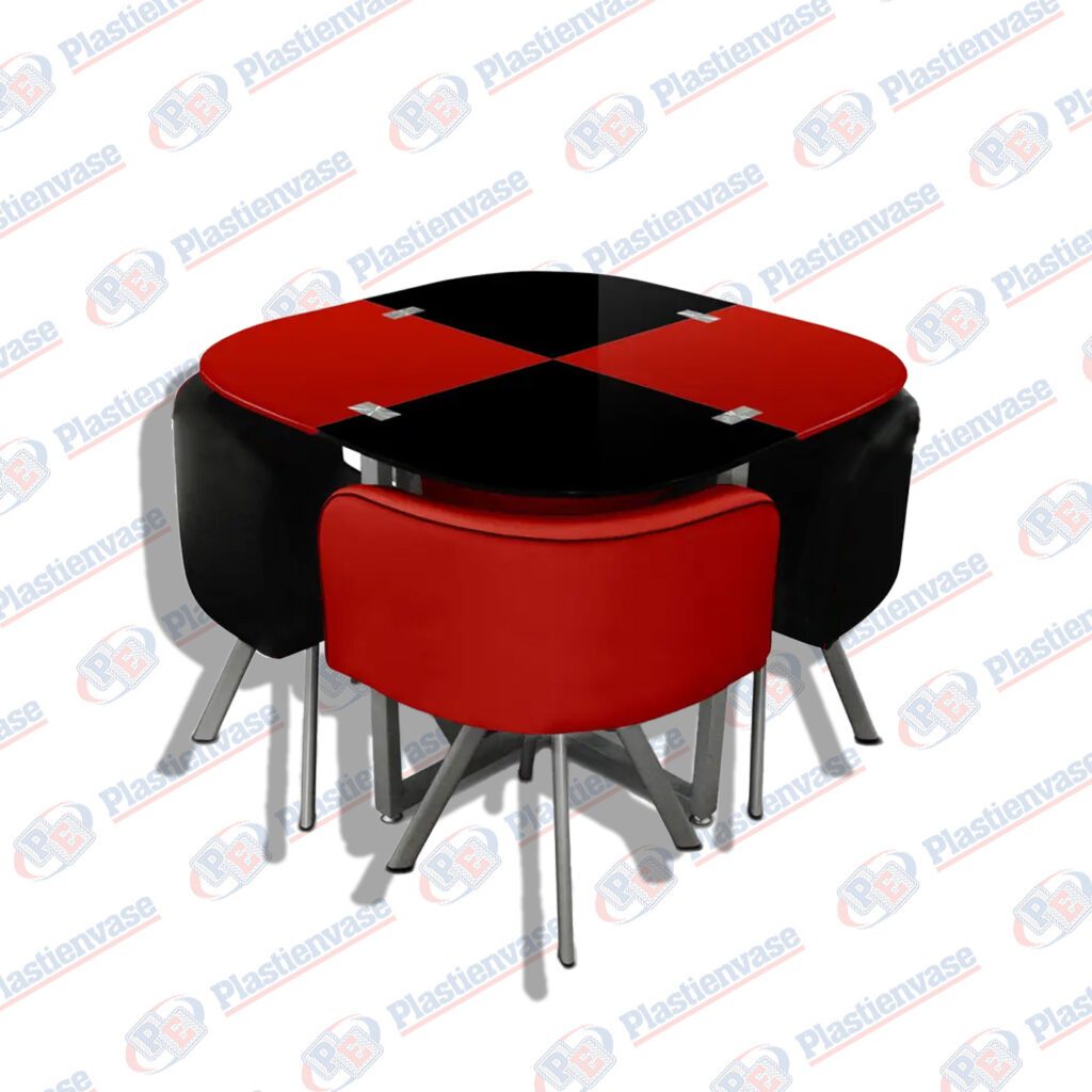 JGO DE MESA CUADRADA C/4 SILLAS (DT6097B) - Plastienvase