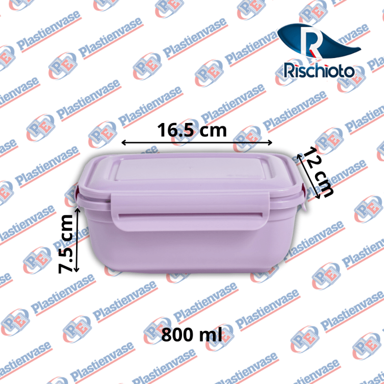 TAPER RECTANGULAR 800ML FLIPLOCK 6501 - Plastienvase