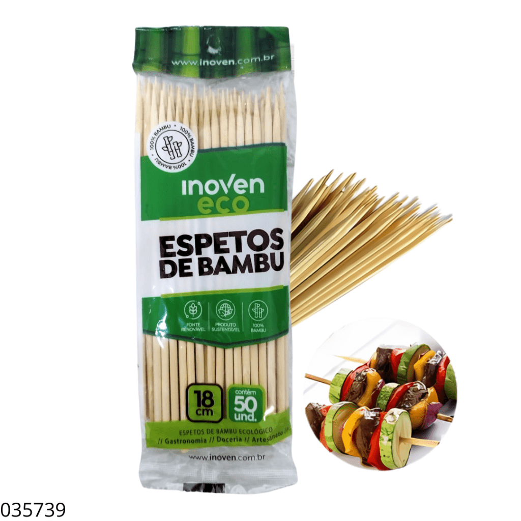 PALITO P/ASADO BAMBU INOVEN ECO 18CM (50UND) - Plastienvase