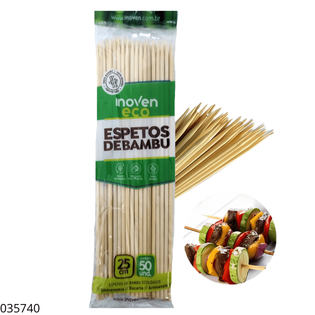 PALITO P/ASADO BAMBU INOVEN ECO 25CM (50UND) - Plastienvase