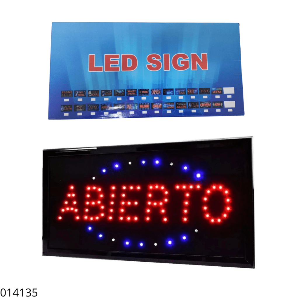 LETRERO LED ABIERTO-CERRADO 2 EN 1 - Plastienvase