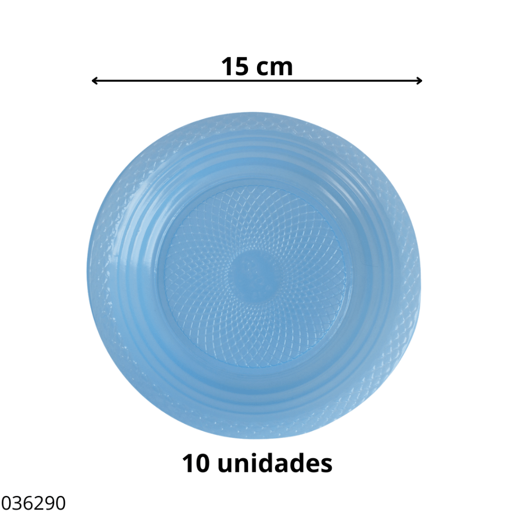 PLATITO FORFEST DESCARTABLE AZUL CANDY (10 UND) - Plastienvase