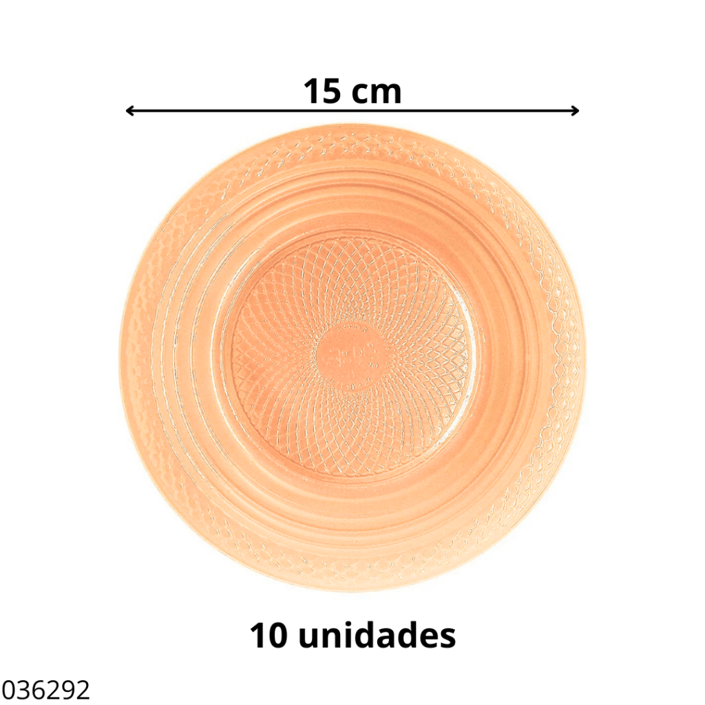 PLATITO FORFEST DESCARTABLE NARANJA CANDY (10 UND) - Plastienvase
