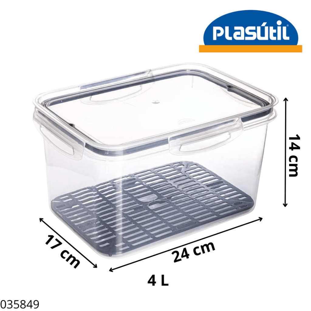 TAPPER PLASUTIL C/TAPA HERMETICA 4LT PLASUTIL (14347) - Plastienvase