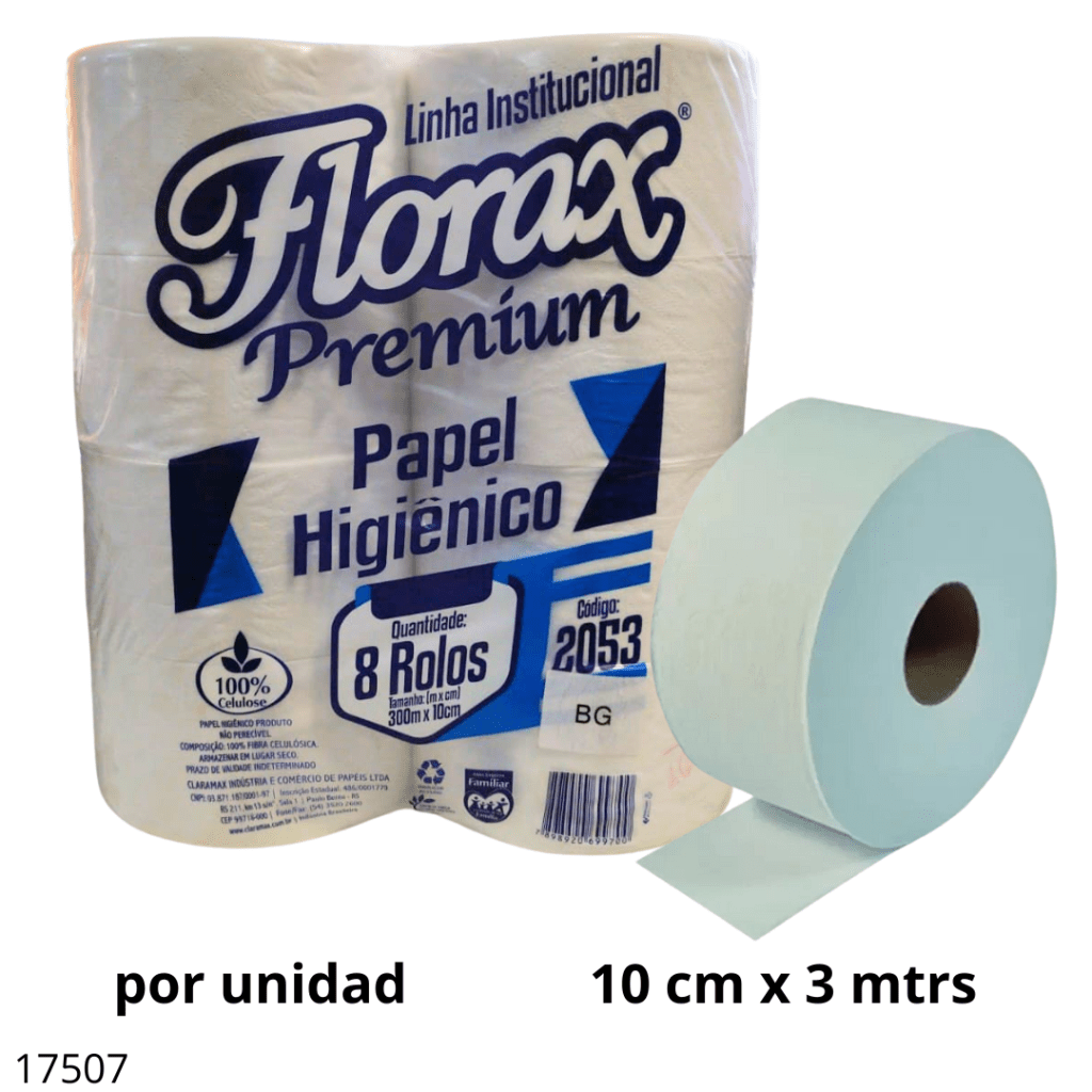 ROLLO PAPEL HIGIENICO 300MT FLORAX PREMIUM (FARDO 8 ROLLOS ...