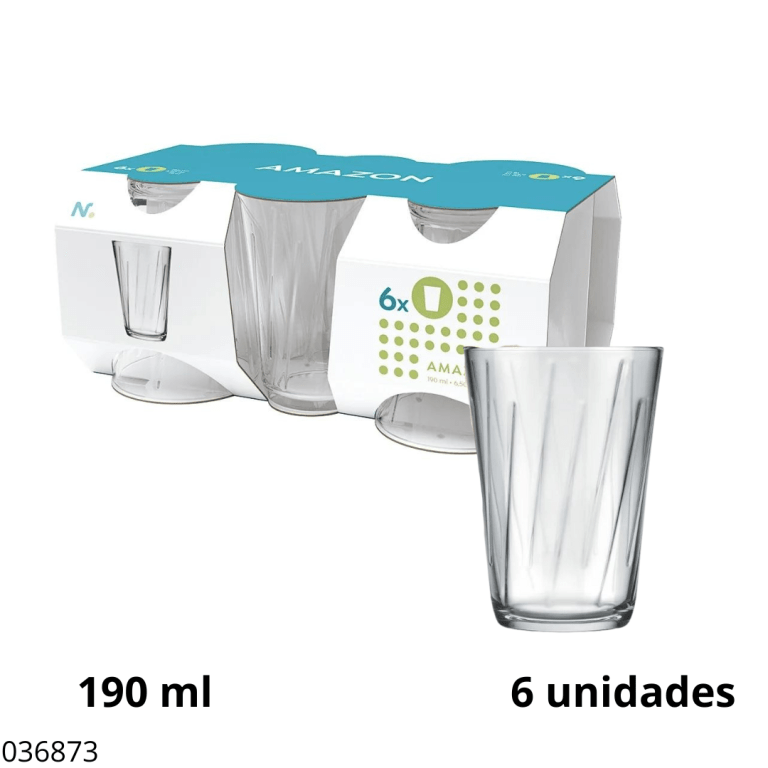 JGO VASO AMAZON 190ML 6PC NADIR - Plastienvase