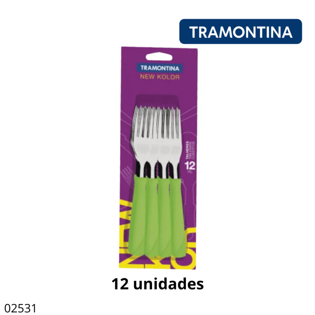 TENEDOR NEW KOLOR VERDE TRAMONTINA 23162/920 (12 UND) - Plastienvase