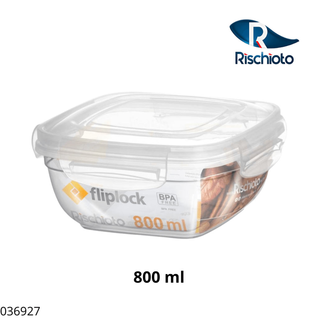TAPER CUADRADO 800ML FLIPLOCK - Plastienvase