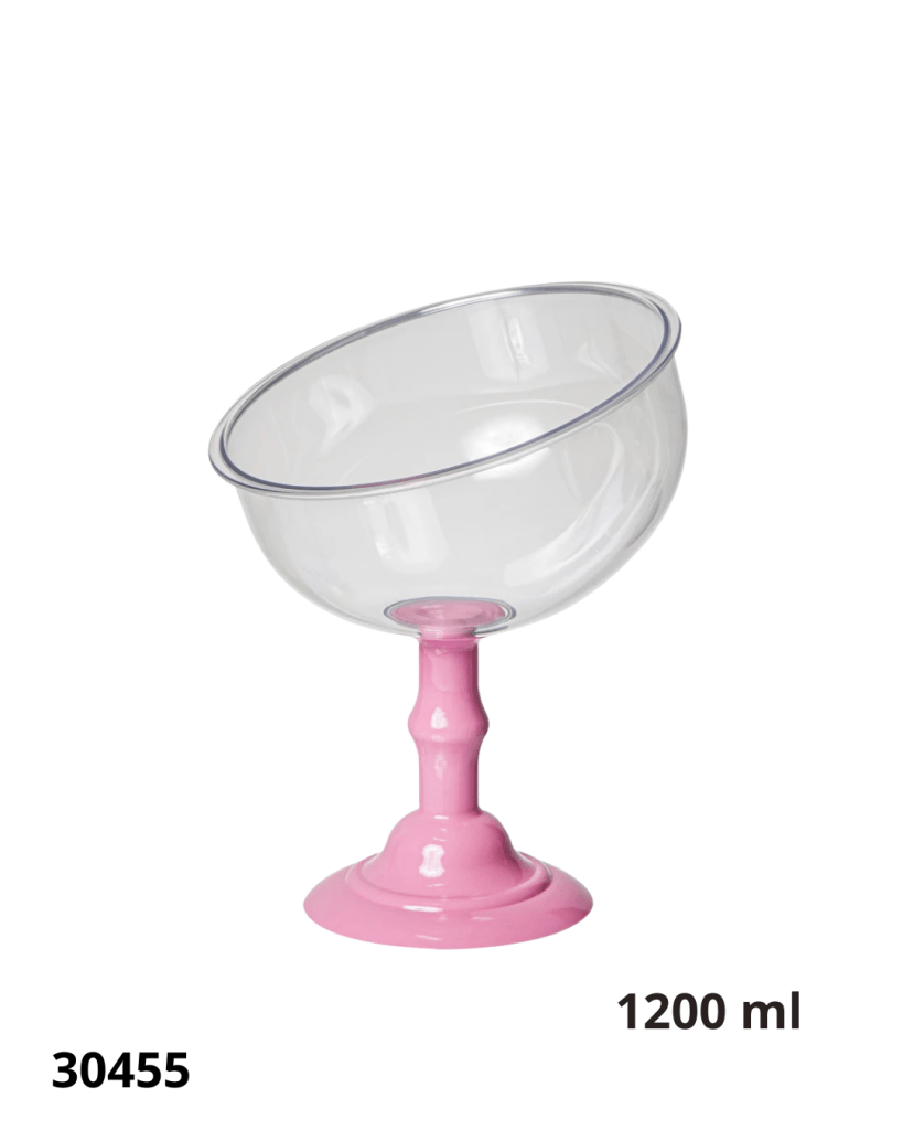 COPA CARAMELERO C/BRILLO BASE ROSA 1200ML - Plastienvase